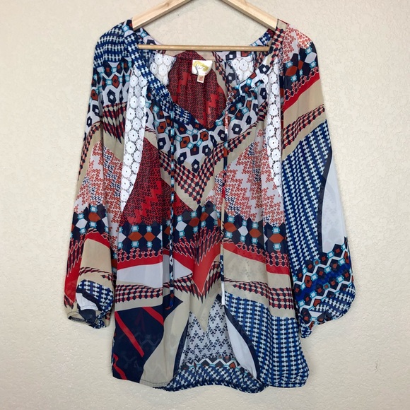 fig and flower | Tops | Fig Flower Boho Peasant Top | Poshmark
